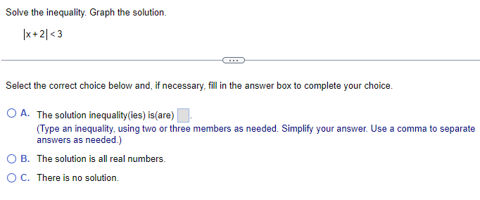 Solved Solve the inequality. Graph the solution. ∣x+2∣