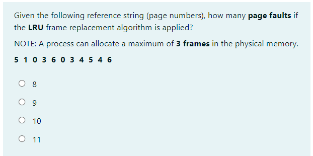 Solved Given the following reference string (page numbers), | Chegg.com
