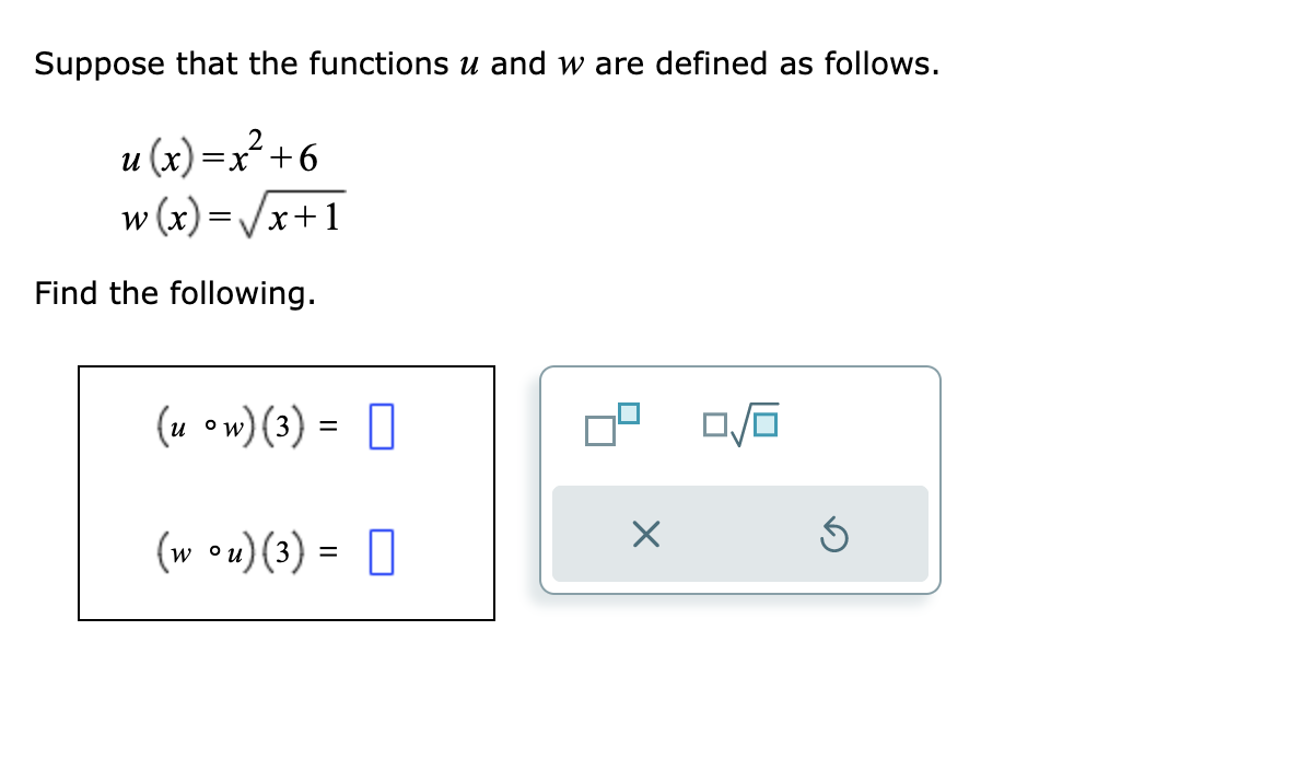 Solved Suppose that the functions u and w are defined as | Chegg.com