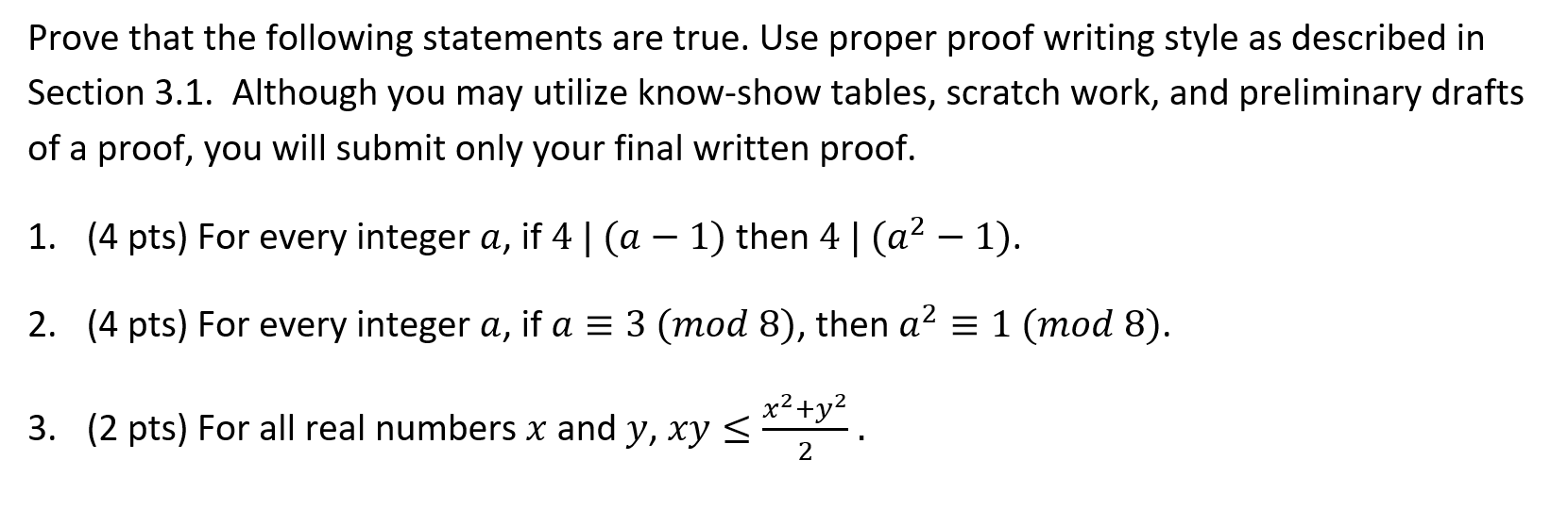 Solved Prove that the following statements are true. Use | Chegg.com
