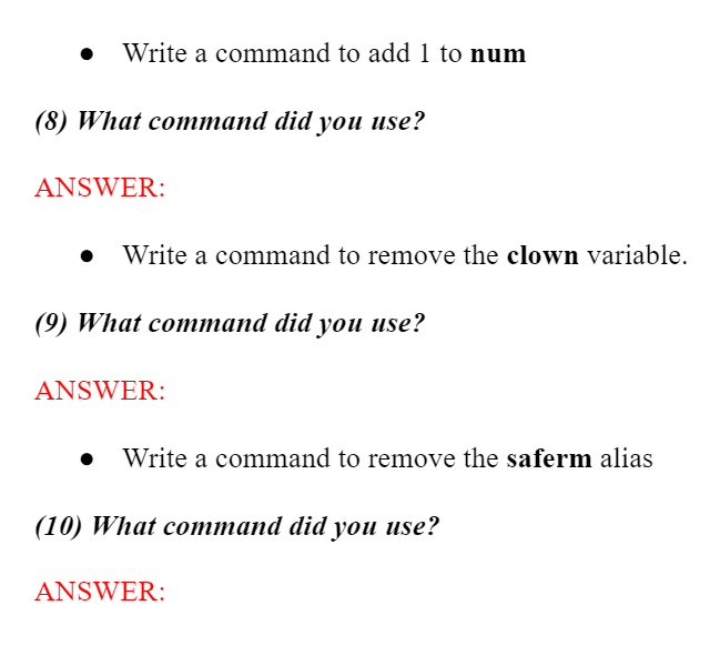 Solved Start a tcsh shell session. (1) What command did you | Chegg.com