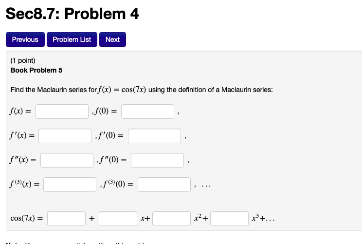 Solved Sec8.7: Problem 4 Previous Problem List Next (1 | Chegg.com