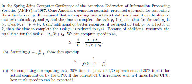Solved In the Spring Joint Computer Conference of the | Chegg.com