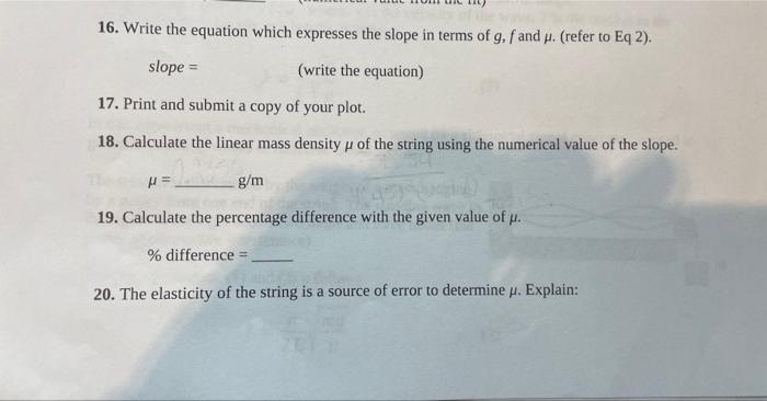 Solved 20. ﻿The elasticity of the string is a source of | Chegg.com