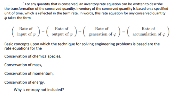 Solved For any quantity that is conserved, an inventory rate | Chegg.com