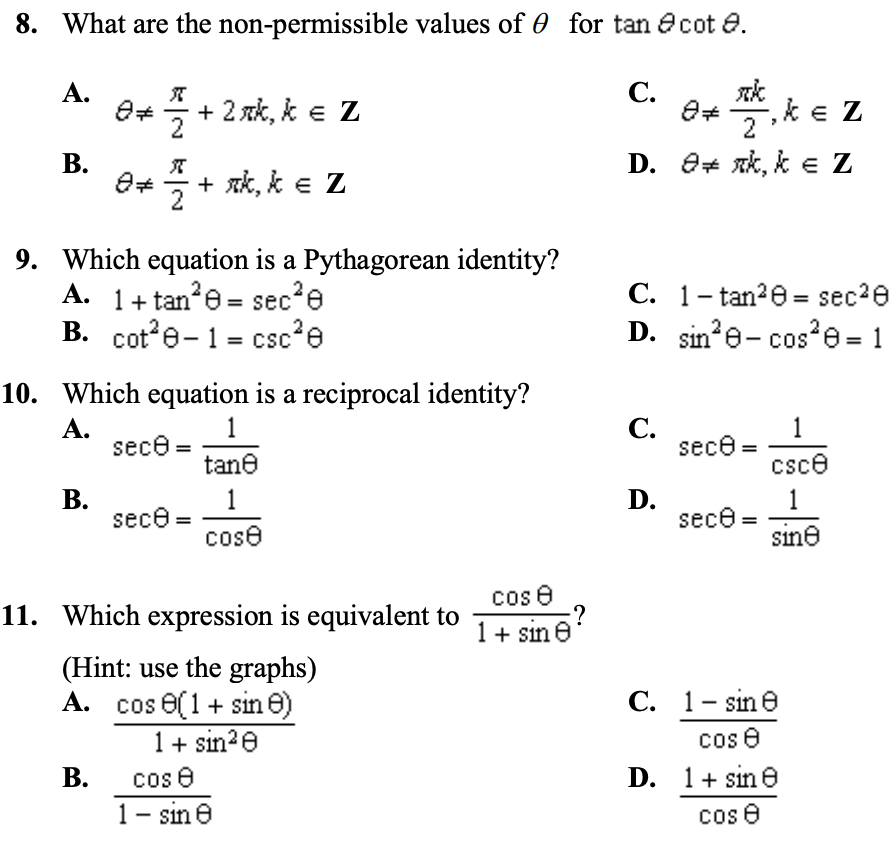 Solved 8. What are the non-permissible values of θ for | Chegg.com