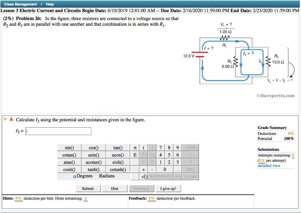 Solved: Class Management | Help Lesson 3 Electric Current ... | Chegg.com