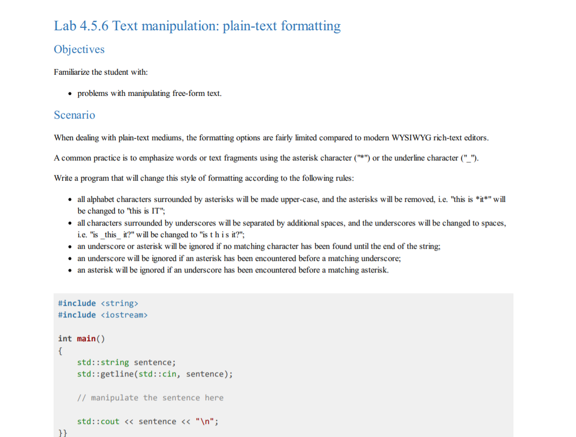 Solved Write a program that willchange this style of | Chegg.com