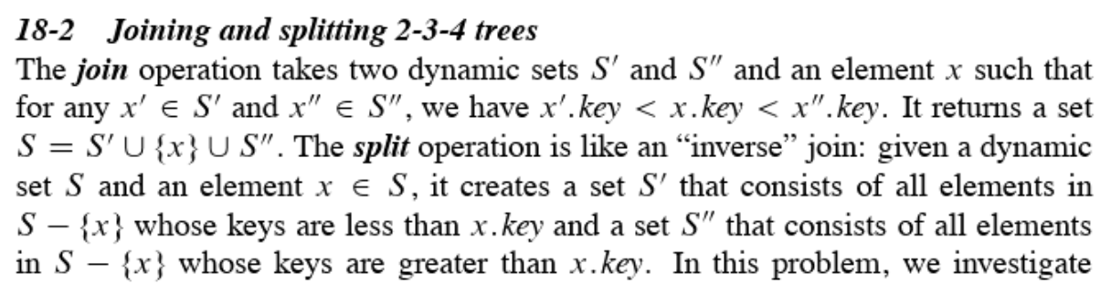 18-2 Joining and splitting 2-3-4 trees The join | Chegg.com
