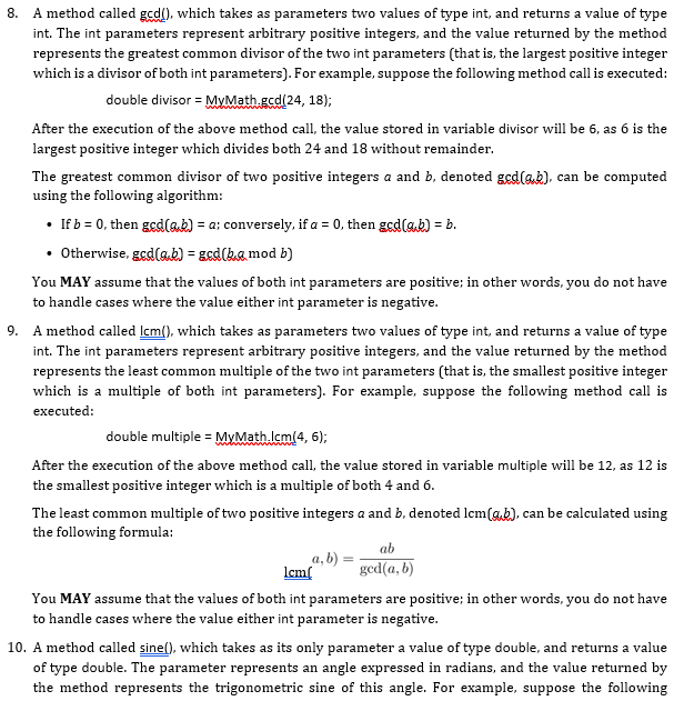 Solved ASSIGNMENT Unit 8 Methods, Arrays, and the Java | Chegg.com