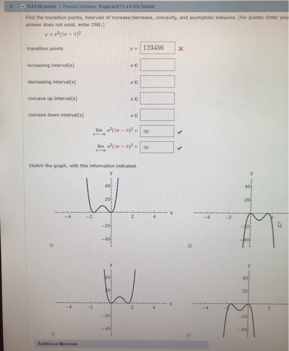 Solved 1· 0 04166 points l Previous Answers 46 024 Tutorial | Chegg.com
