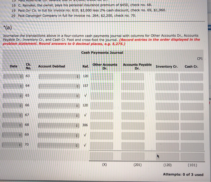 Solved Problem 7-2A (Part Level Submission) Reineke | Chegg.com