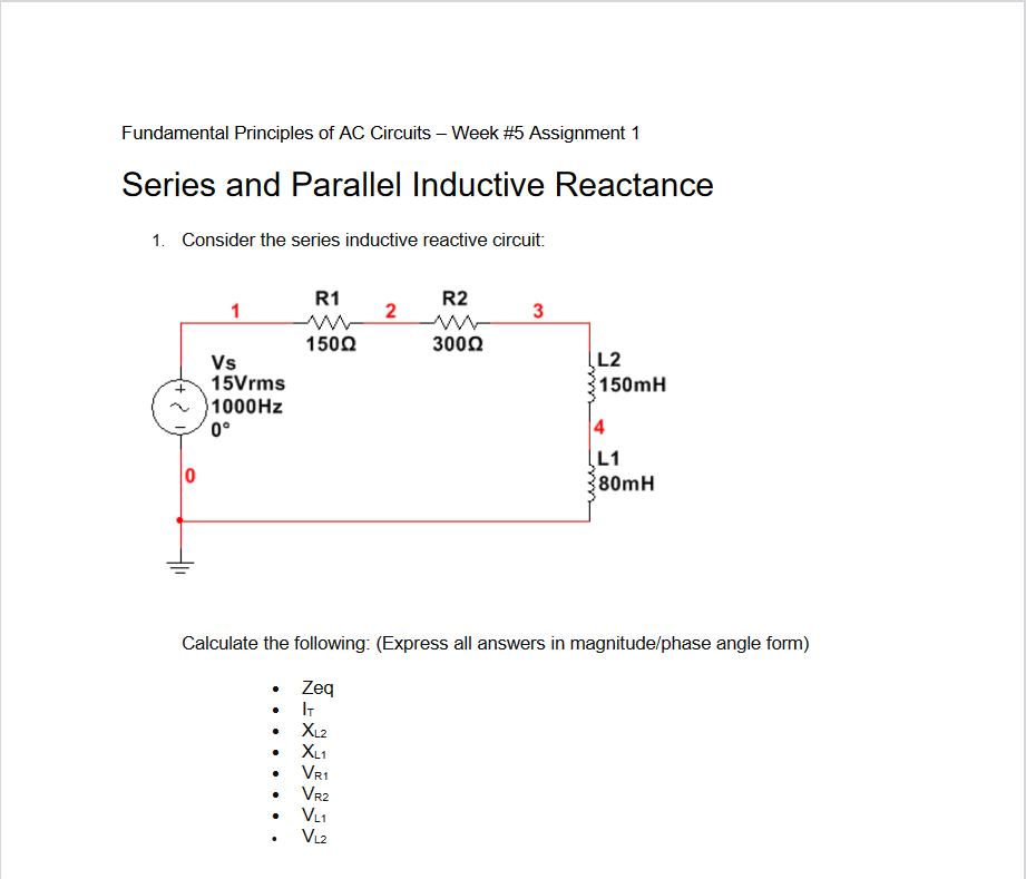 Solved Fundamental Principles Of Ac Circuits Week 5 