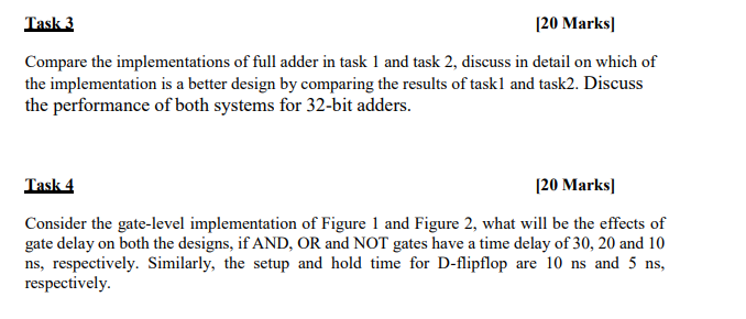 Task1 [30 Marks A full adder is a combinational | Chegg.com