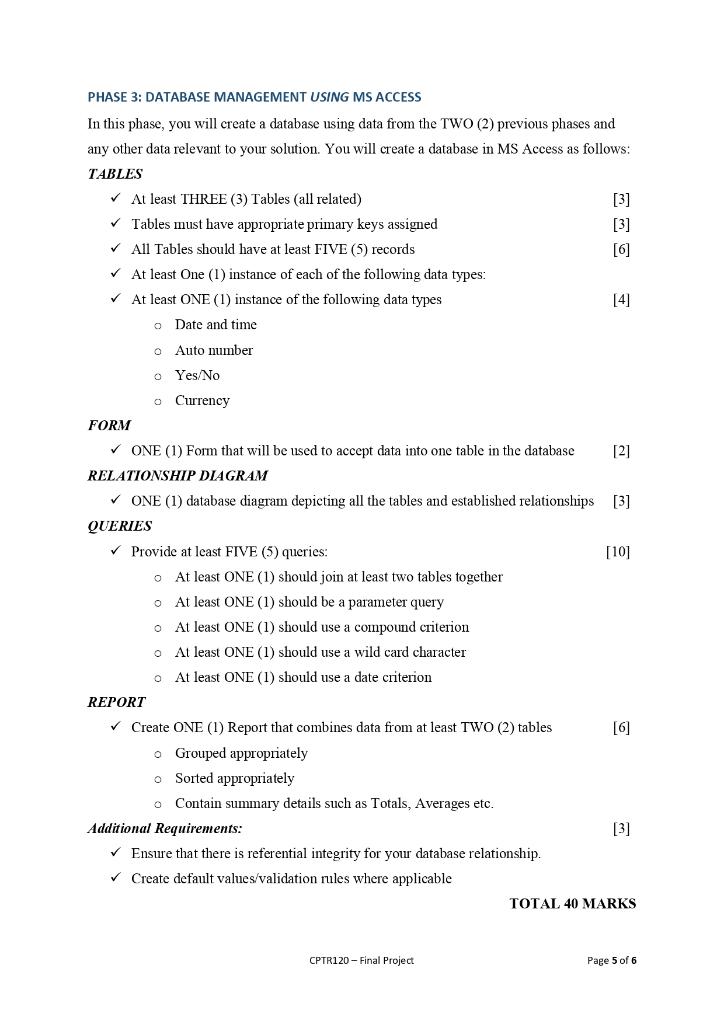 PHASE 2: SPREAD SHEET USING MS EXCEL In this phase, | Chegg.com