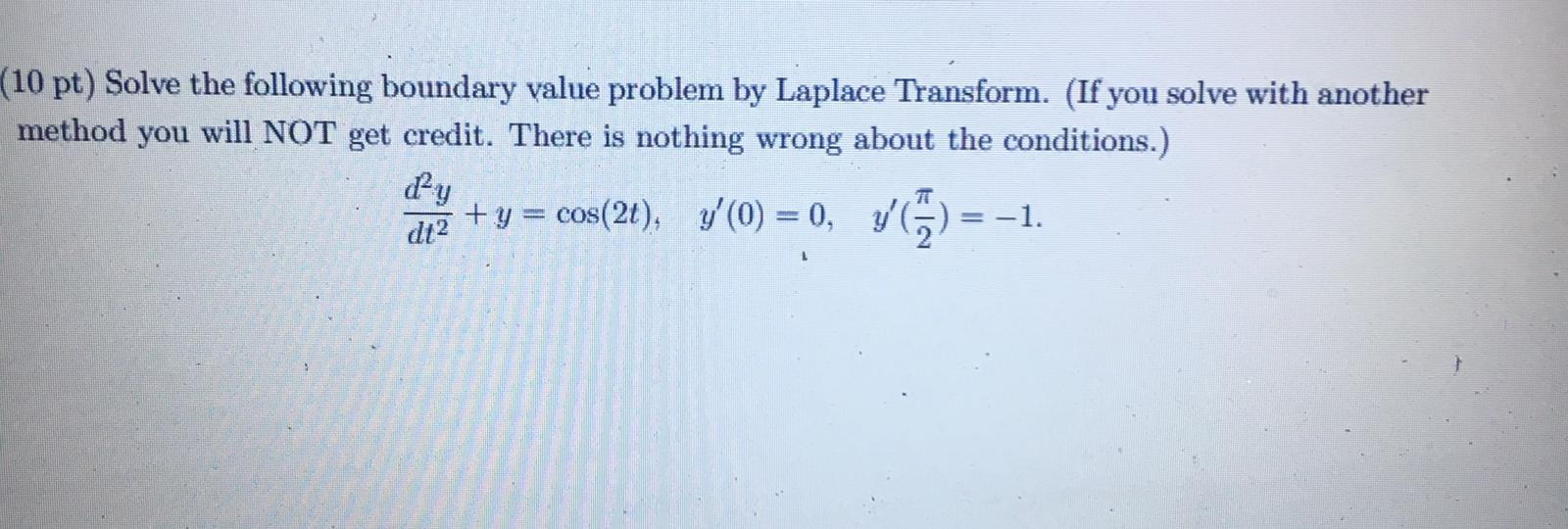Solved (10 pt) Solve the following boundary value problem by | Chegg.com