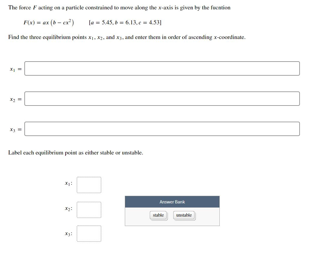 Solved The force F acting on a particle constrained to move | Chegg.com