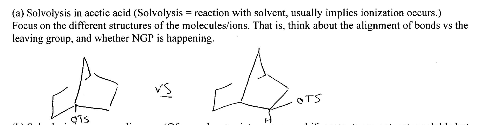 Solved (a) Solvolysis in acetic acid (Solvolysis = reaction | Chegg.com