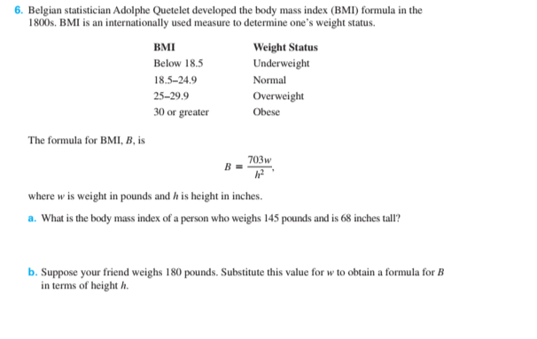 Solved 6. Belgian statistician Adolphe Quetelet developed | Chegg.com