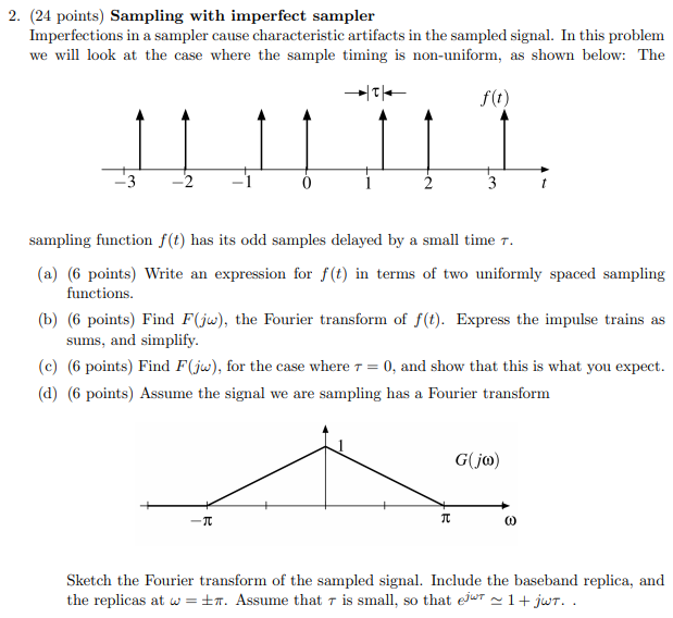 Solved 2. (24 points) Sampling with imperfect sampler | Chegg.com