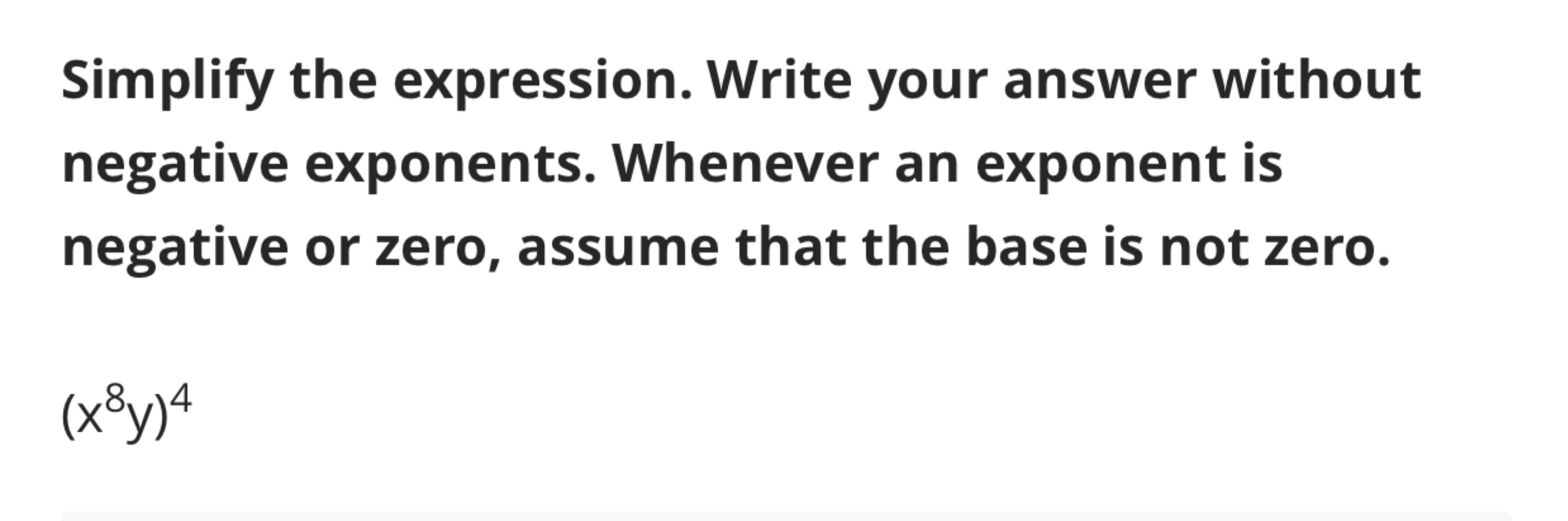 Solved Simplify the expression. Write your answer | Chegg.com