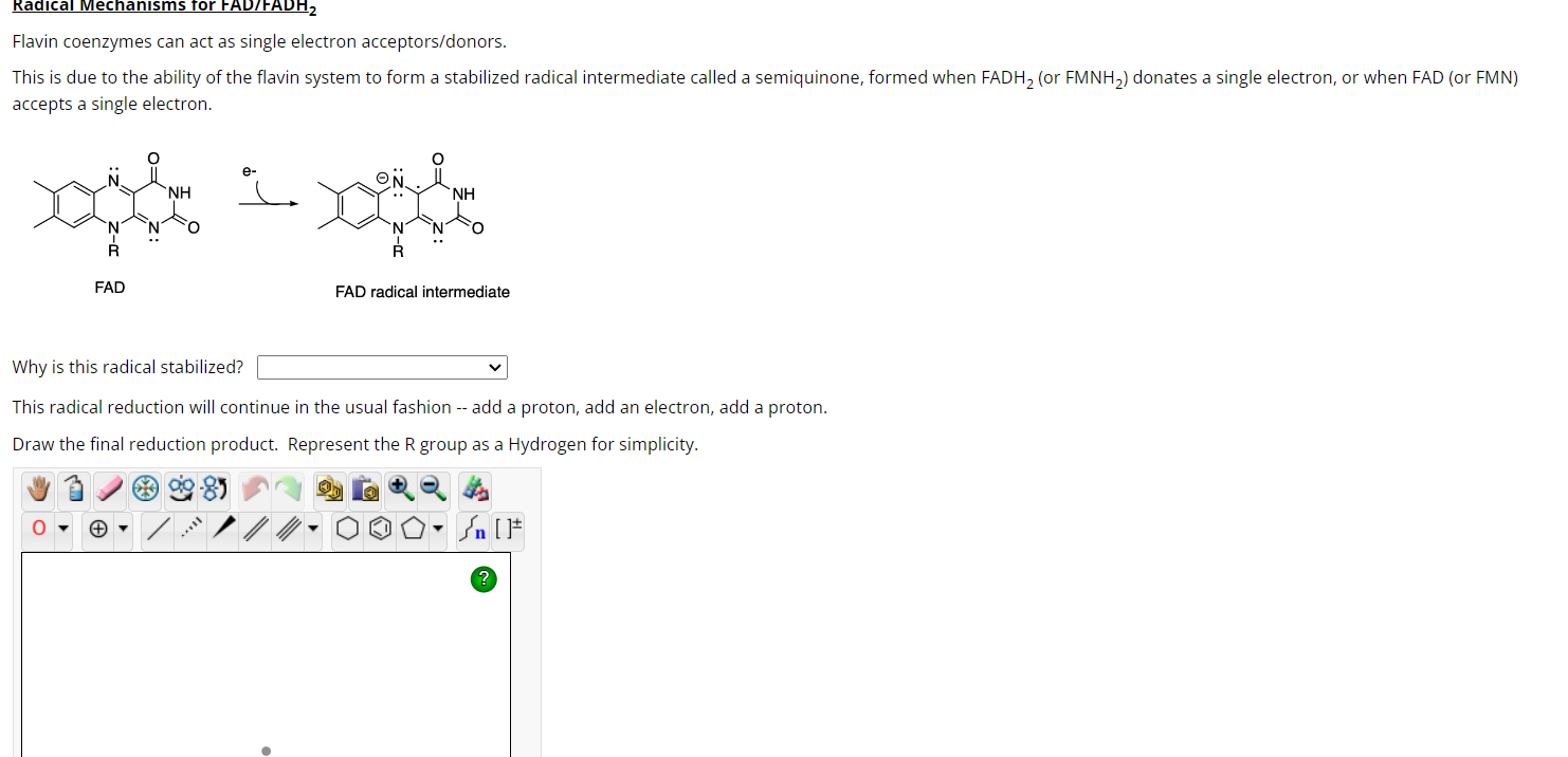 Solved Radical Mechanisms tor FAD/FADH ?2Flavin coenzymes | Chegg.com