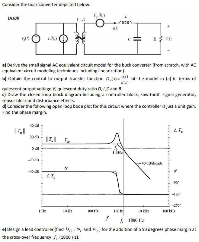 Solved Consider the buck converter depicted below. buck v.d( | Chegg.com