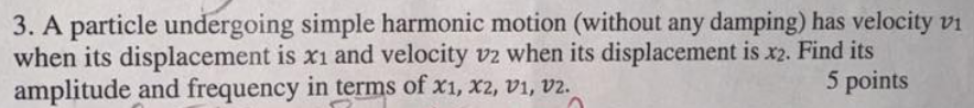 Solved 3. A particle undergoing simple harmonic motion | Chegg.com