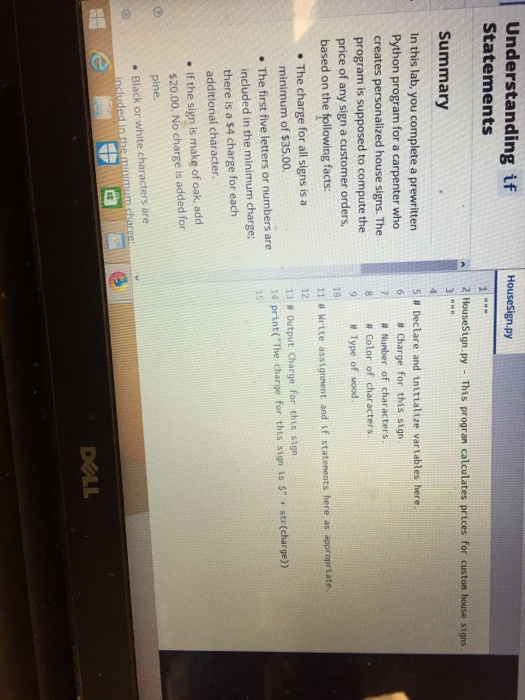 Solved Understanding ifHousesign py Statements A2 | Chegg.com