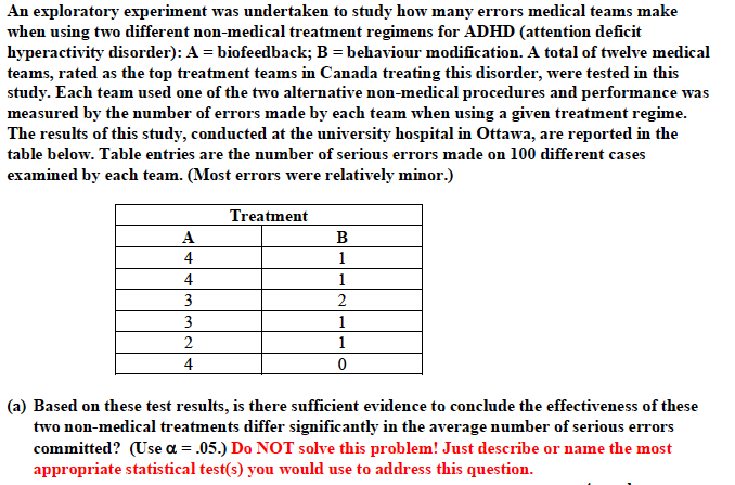 Solved An exploratory experiment was undertaken to study how | Chegg.com