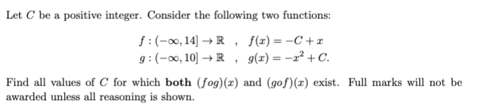 Solved Let C be a positive integer. Consider the following | Chegg.com