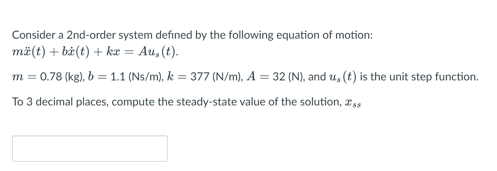 Solved Consider a 2nd-order system defined by the following | Chegg.com