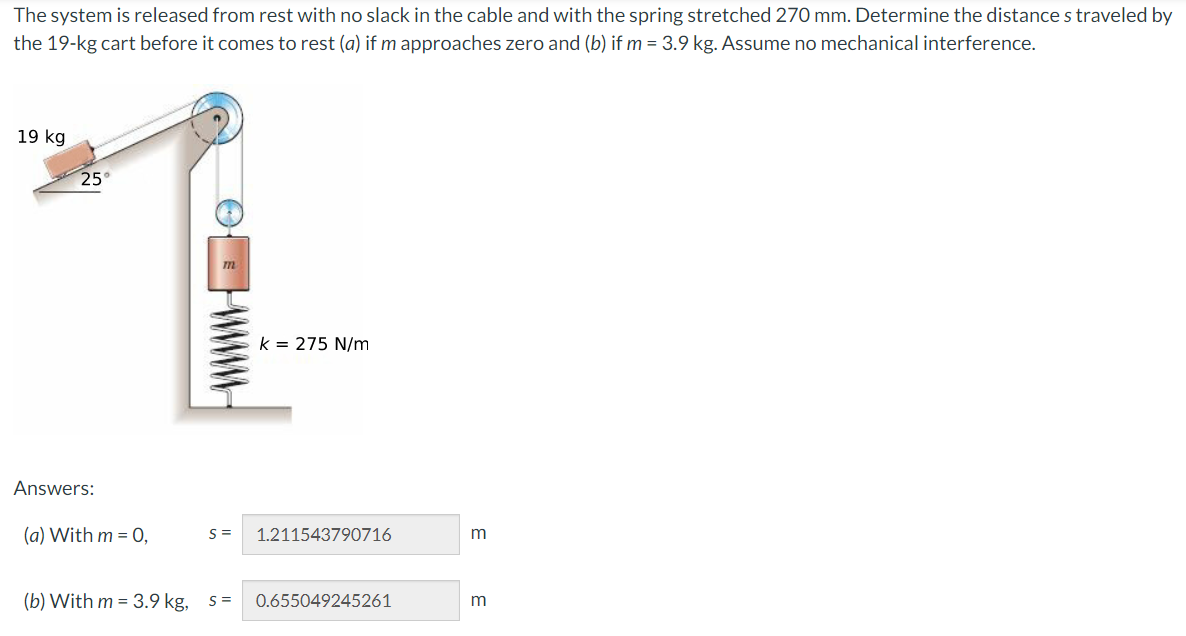 Solved The system is released from rest with no slack in the | Chegg.com