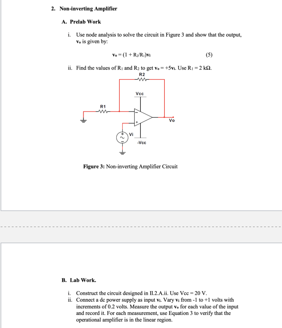 Solved 1. Inverting Amplifier A. Prelab Work i. Use node | Chegg.com