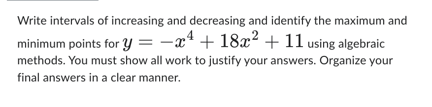 Solved Write intervals of increasing and decreasing and | Chegg.com