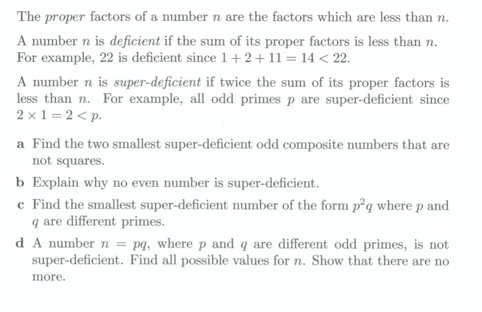 Solved The proper factors of a number n are the factors | Chegg.com