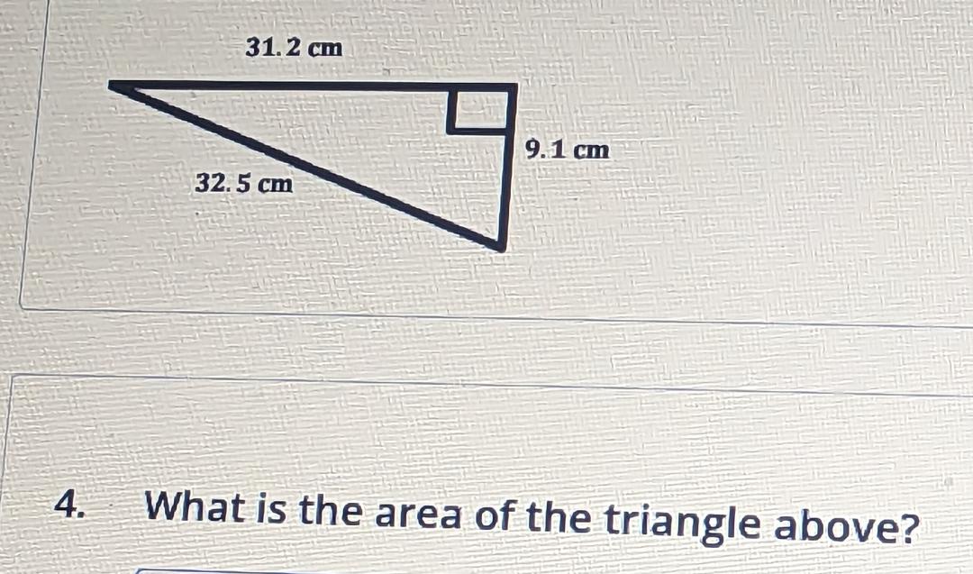 Solved What is the area of the triangle above? | Chegg.com