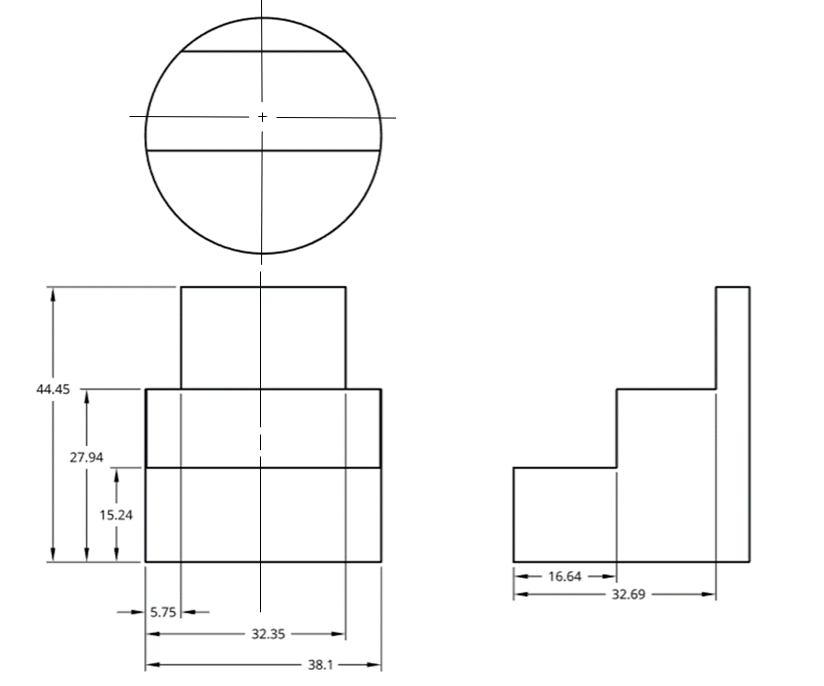 Solved Using the standard third angle project orthographic | Chegg.com