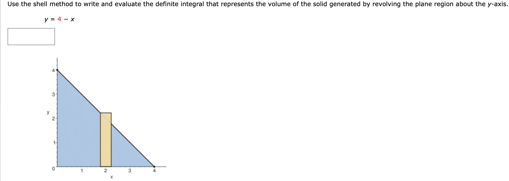 Solved Use the shell method to write and evaluate the | Chegg.com