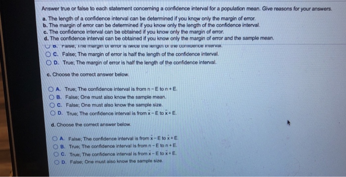 Solved Answer true or false to each statement concerning a | Chegg.com