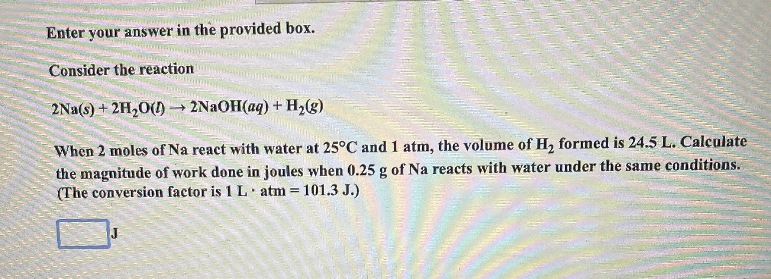 Solved Enter your answer in the provided box. Consider the | Chegg.com