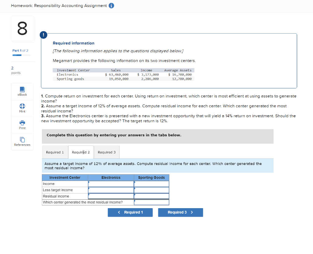 Solved Homework: Responsibility Accounting Assignment i 8 ! | Chegg.com