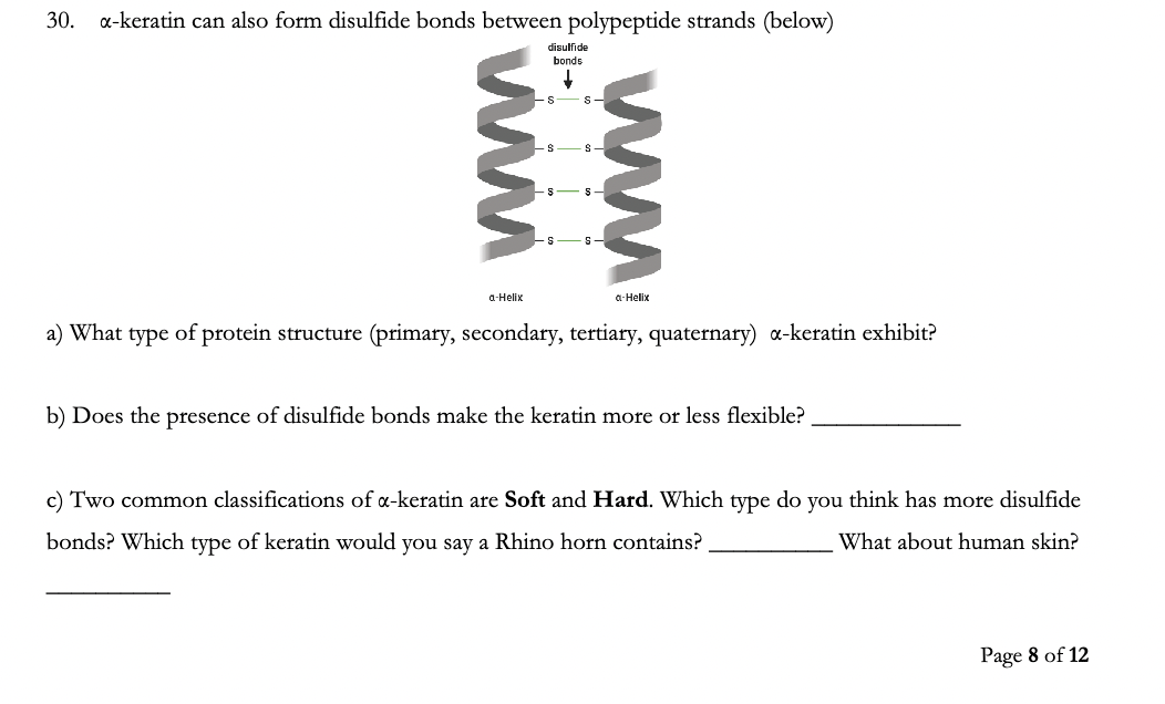 Keratin Tertiary Structure