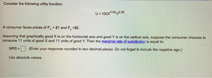Solved Consider the following utility function: U- 100x0 50o | Chegg.com