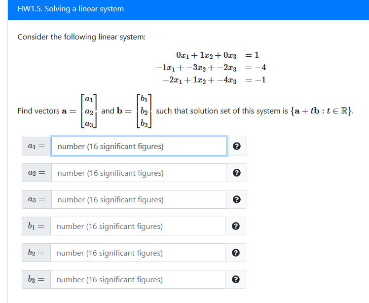 Solved HW1.5. Solving a linear system Consider the following | Chegg.com
