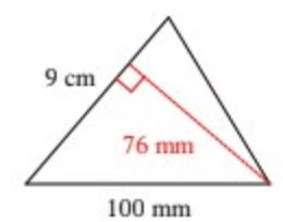 Solved Calculate the area of the triangle shown. Just the | Chegg.com