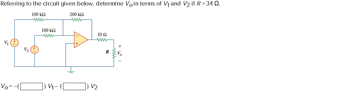 Solved Referring to ﻿the circuit given below, determine | Chegg.com
