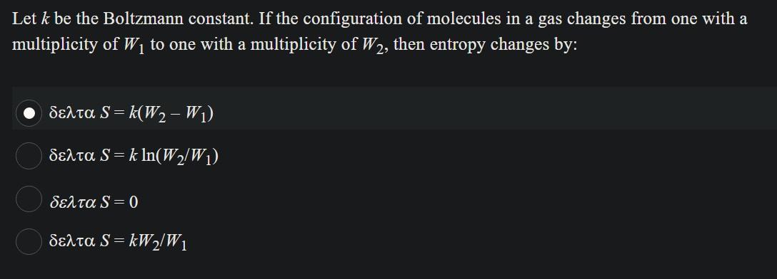 Solved Let k be the Boltzmann constant. If the configuration | Chegg.com