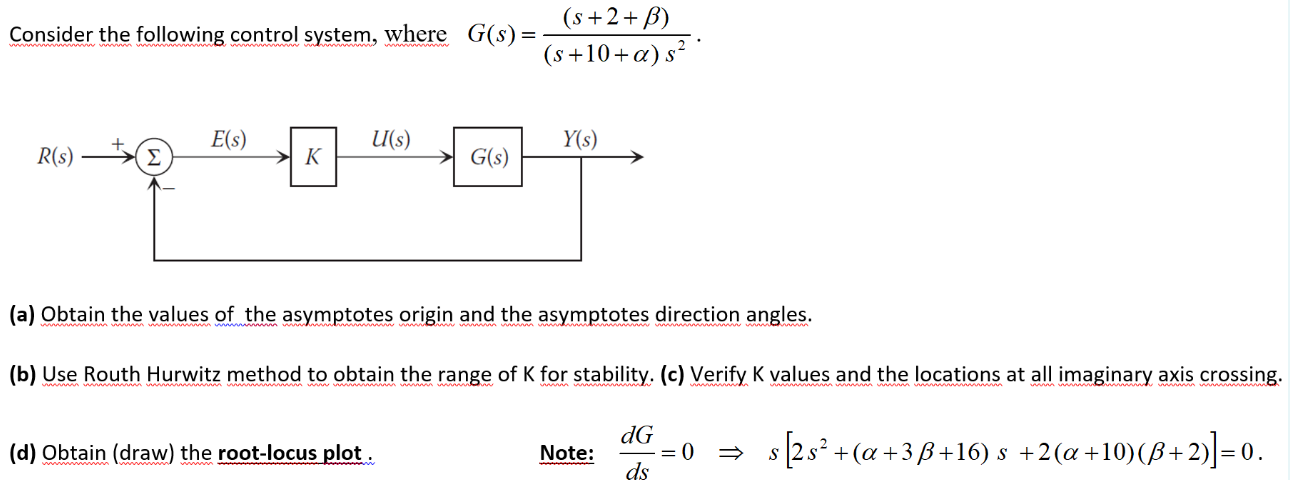 Solved Consider the following control system, where | Chegg.com