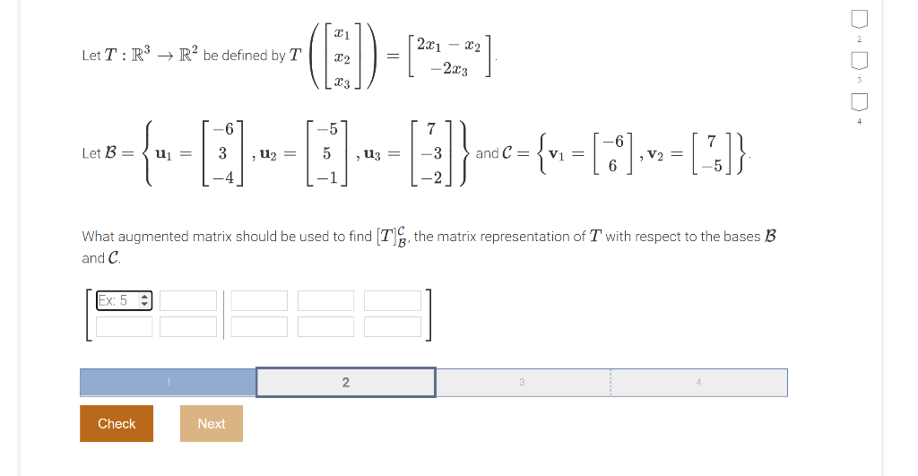 Solved Let T:R3 → R2 be defined by T 22 = 2x1 - 22 -2.03 () | Chegg.com